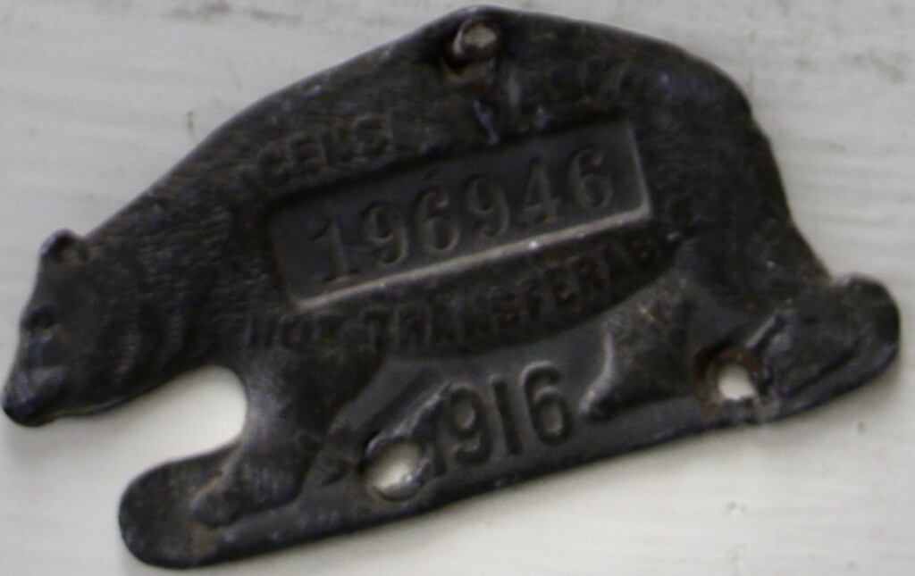Bear Tab - California - 1916 | Great American Plates