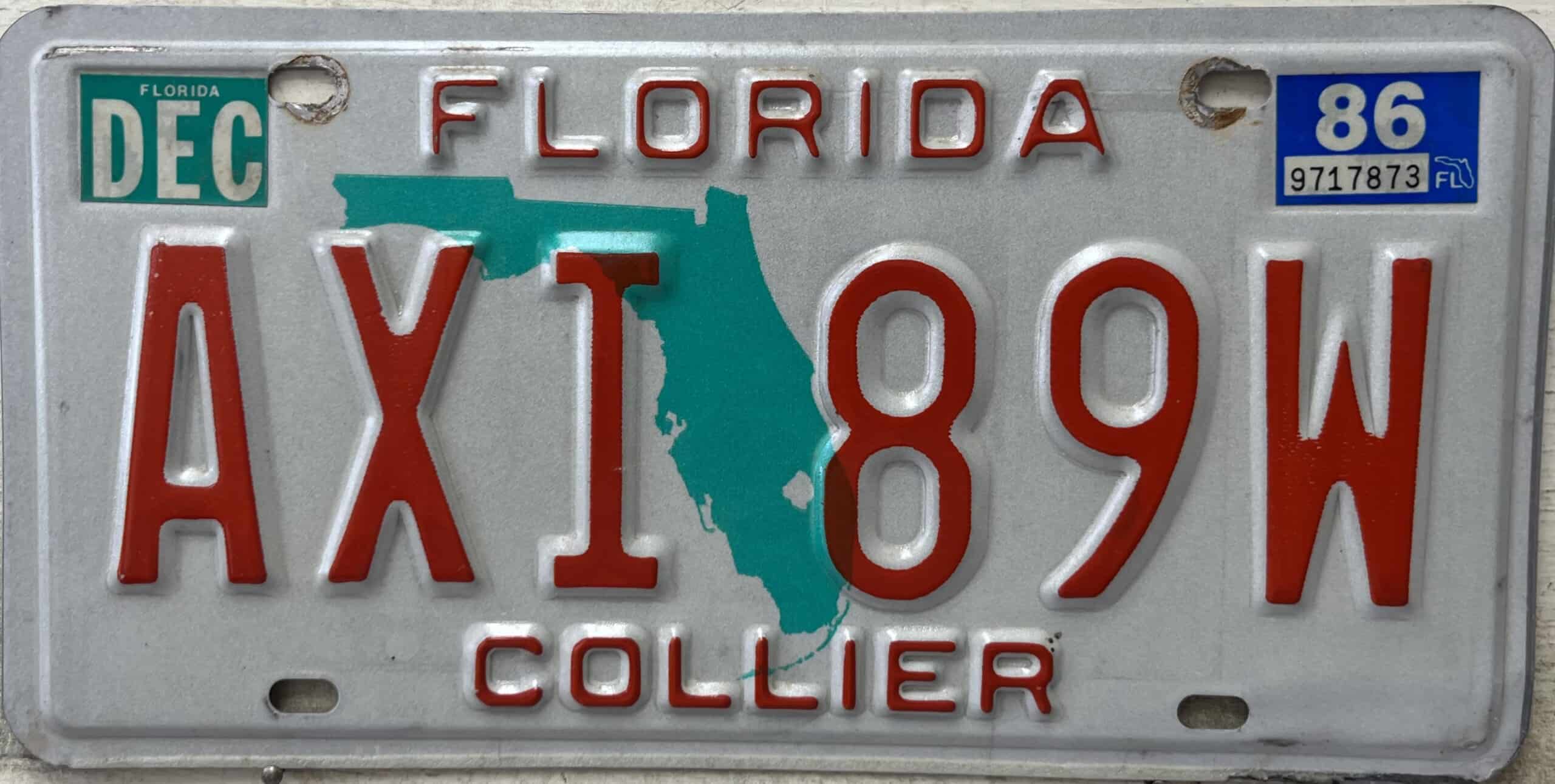 AXI 89W - Florida - 1986 | Great American Plates
