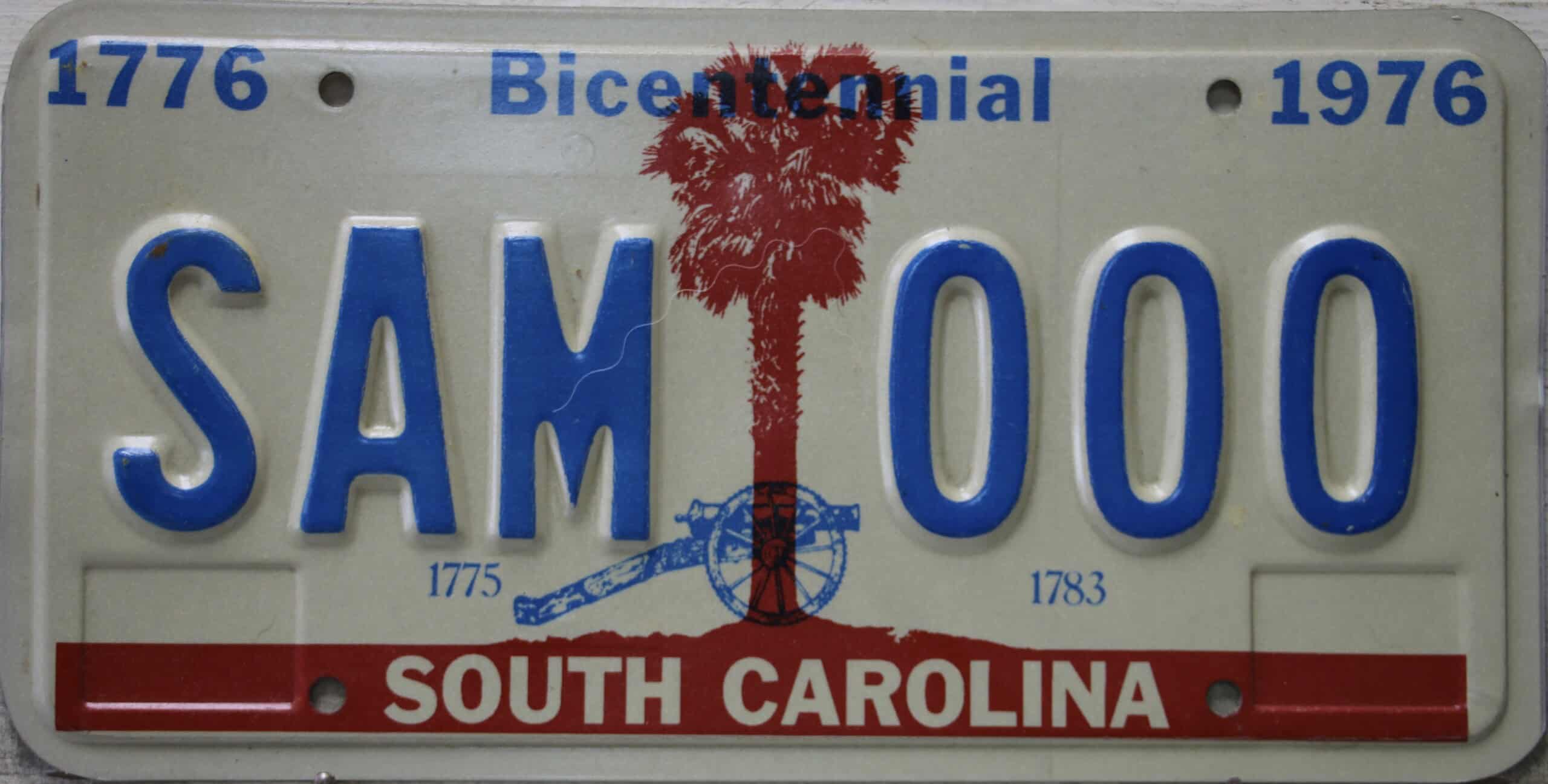 SAM 000 - South Carolina - 1976 | Great American Plates