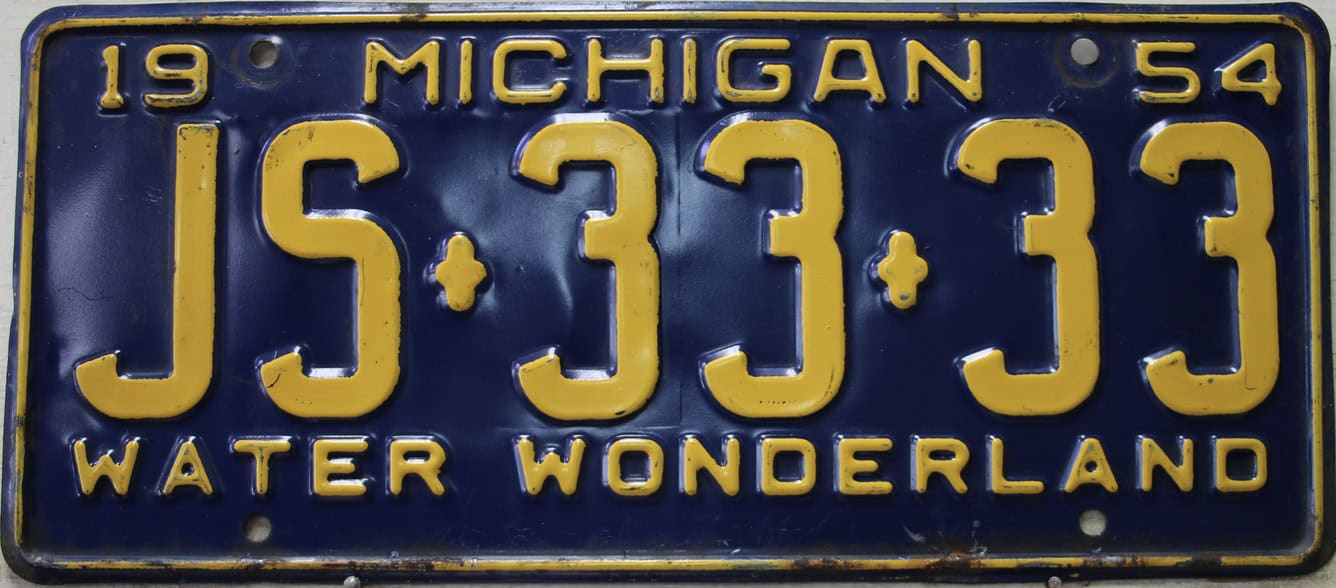 JS 33 33 - Michigan - 1954 | Great American Plates